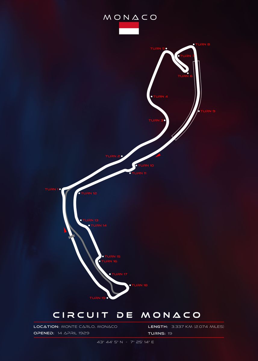 'Circuit de Monaco' Poster, picture, metal print, paint by DesignerMind ...