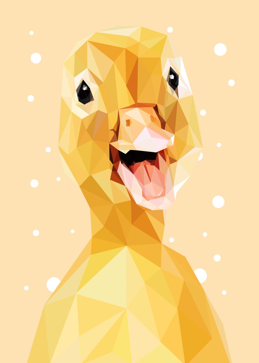 'animal portrait duck' Poster, picture, metal print, paint by Lowpoly ...