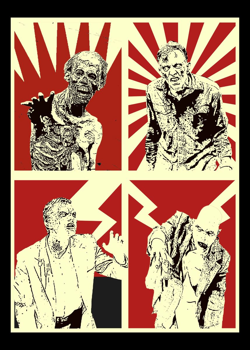 'Zombie' Poster, picture, metal print, paint by CrazySquirrel | Displate