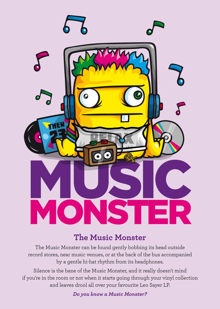 'Music Monster' Poster, picture, metal print, paint by ArtByPMW | Displate