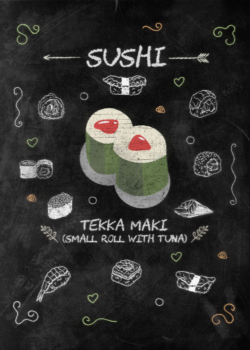 'Tekka Maki ' Poster, picture, metal print, paint by Audai | Displate