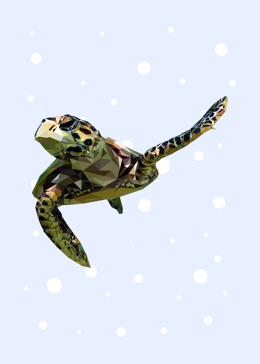 'animal portrait tortoise' Poster by Lowpoly Posters | Displate