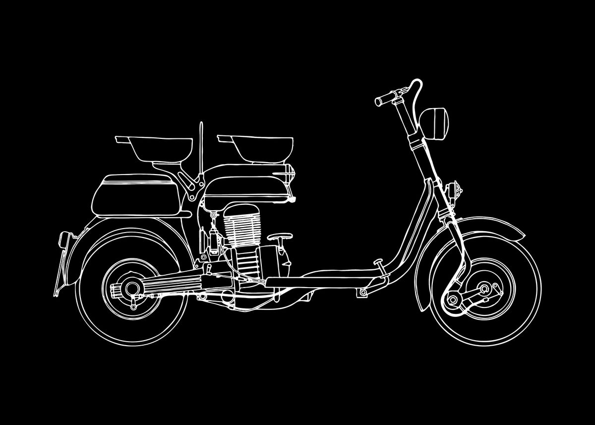 'lambretta 125 e' Poster by Number Nine | Displate