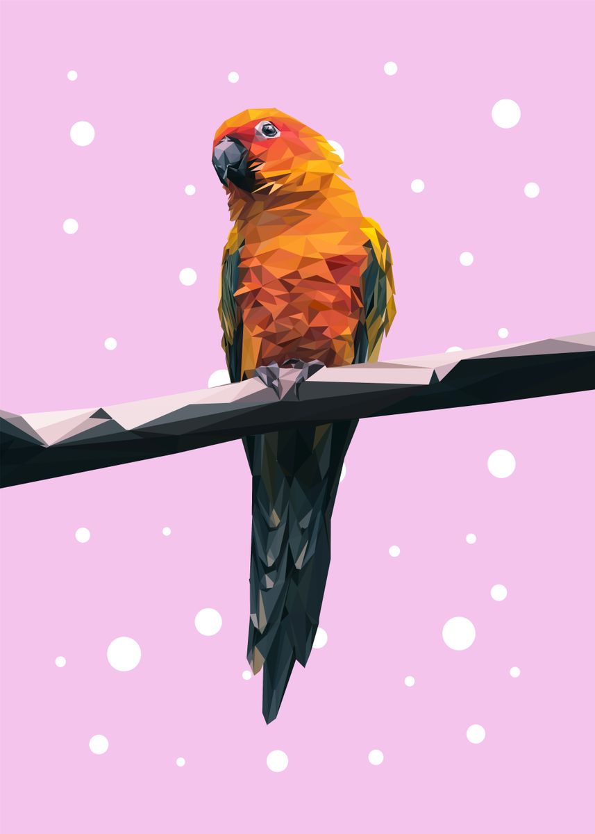 'animal portrait parrot' Poster by Lowpoly Posters | Displate