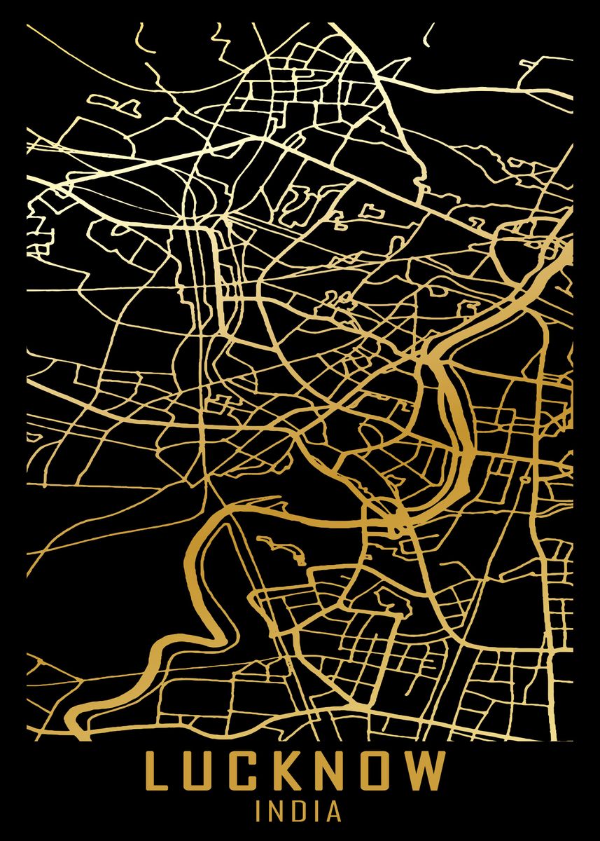 'Lucknow India City Map' Poster by SheldonBennett Studio | Displate