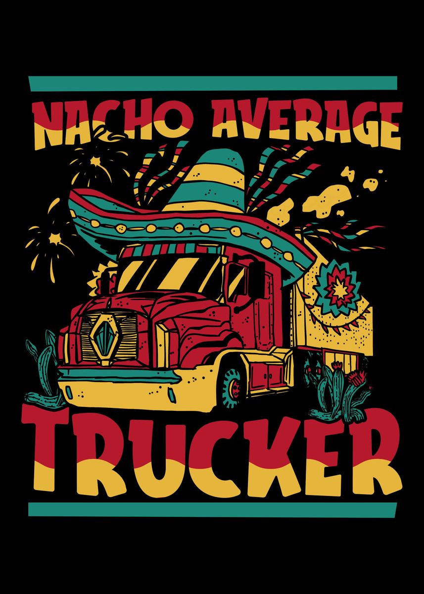 'Female Truck Driver' Poster, picture, metal print, paint by ...