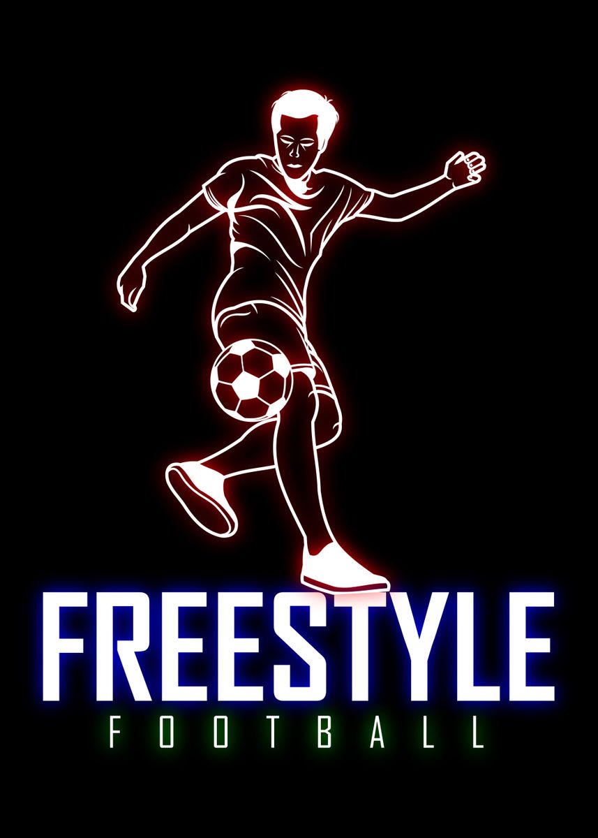 'Football Player Retro' Poster, picture, metal print, paint by ...