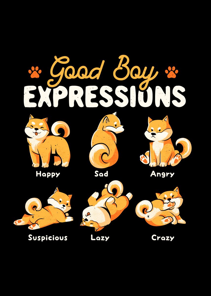'Good Boy Expressions' Poster by Eduardo Ely | Displate