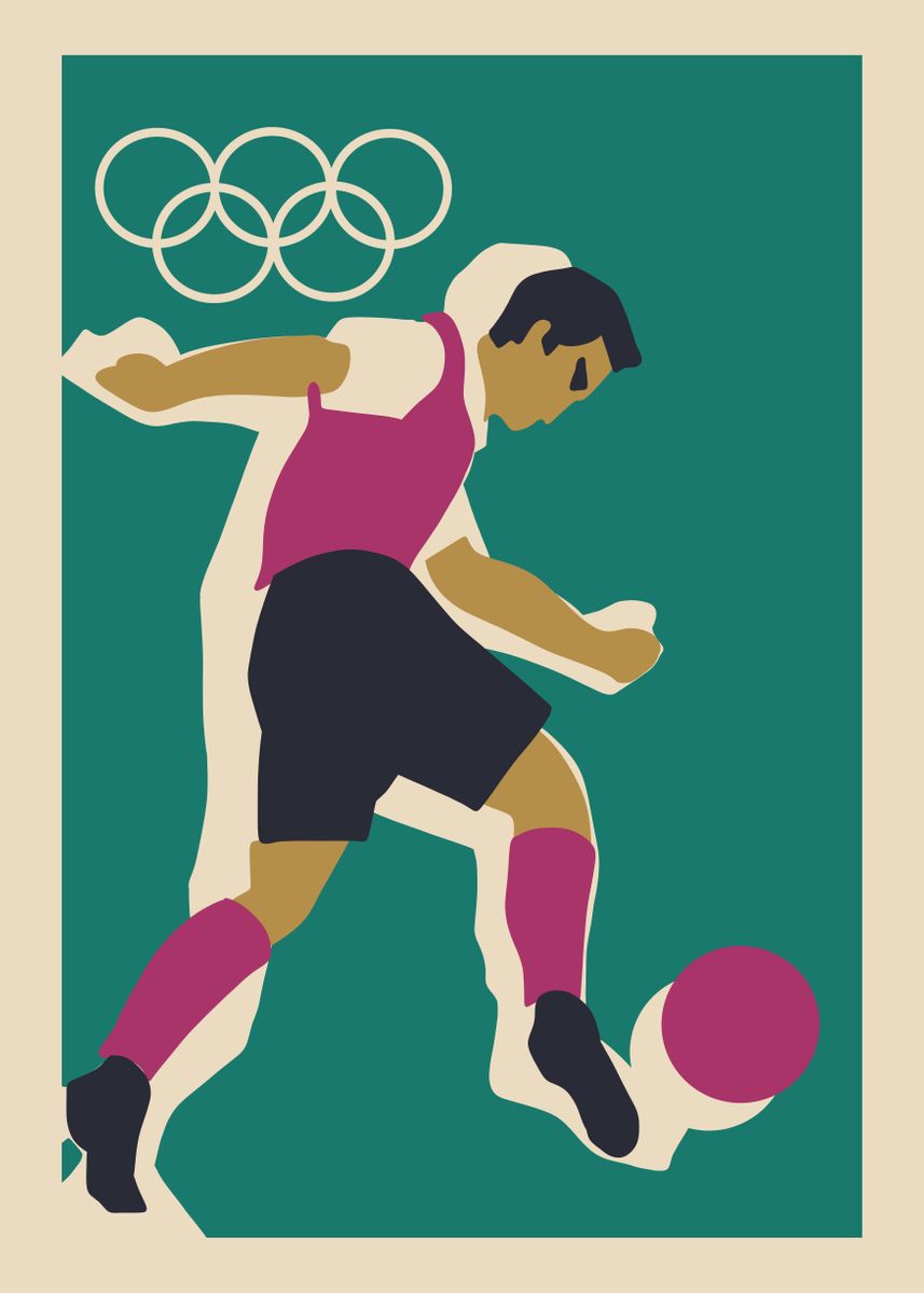 'Football' Poster, picture, metal print, paint by Nathascha Kehl | Displate