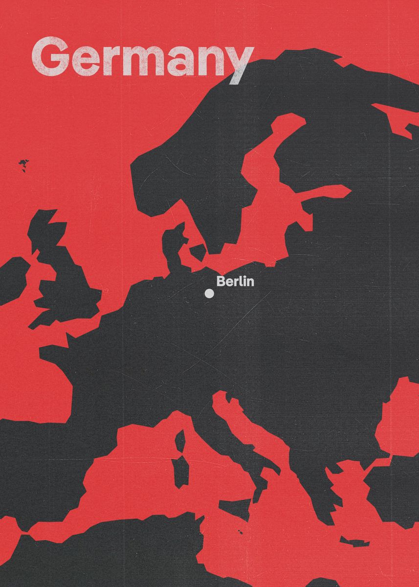 'Grunge Berlin City Map' Poster, picture, metal print, paint by Visitify | Displate