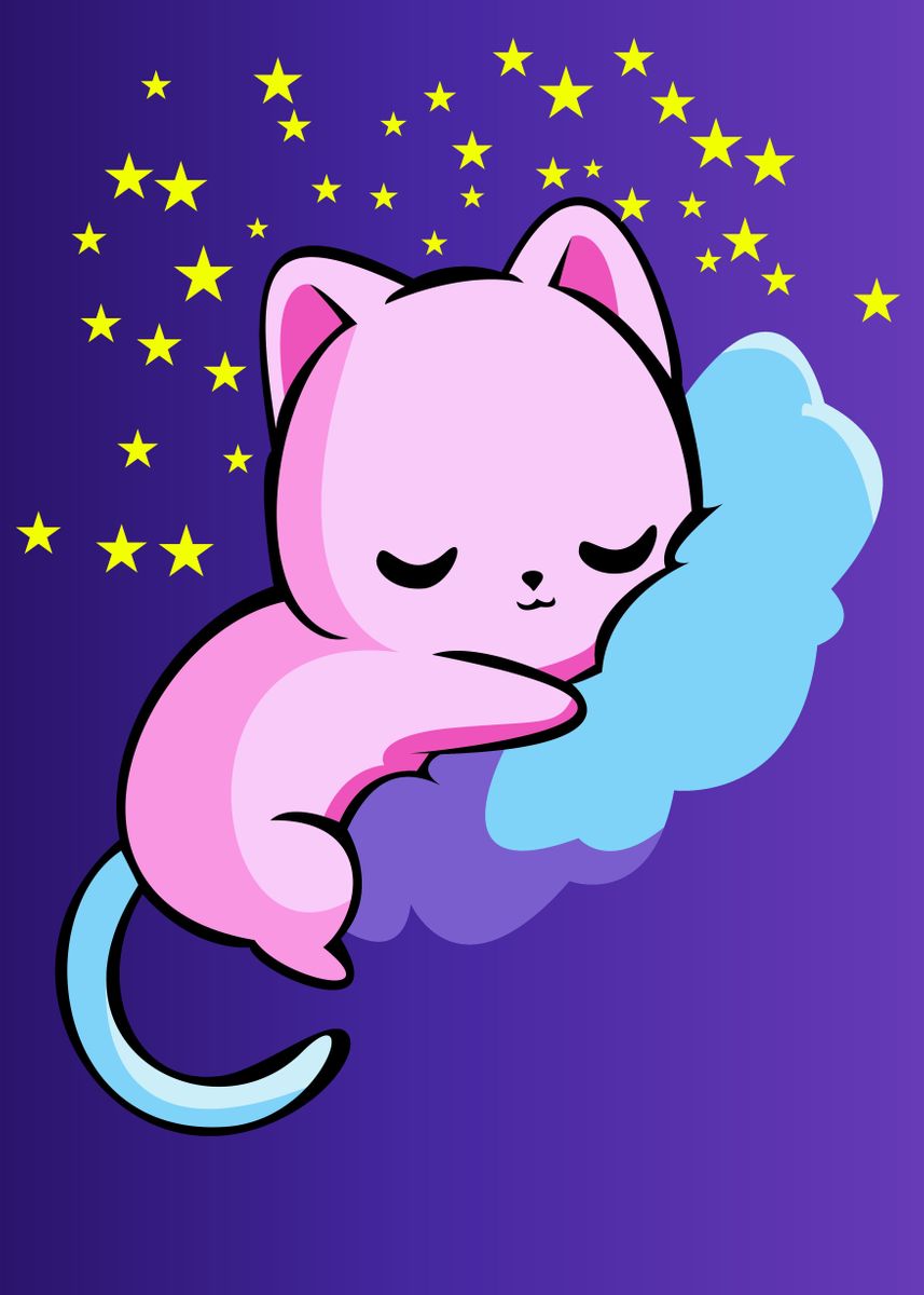 'beautiful cat sleep' Poster by NDesign | Displate