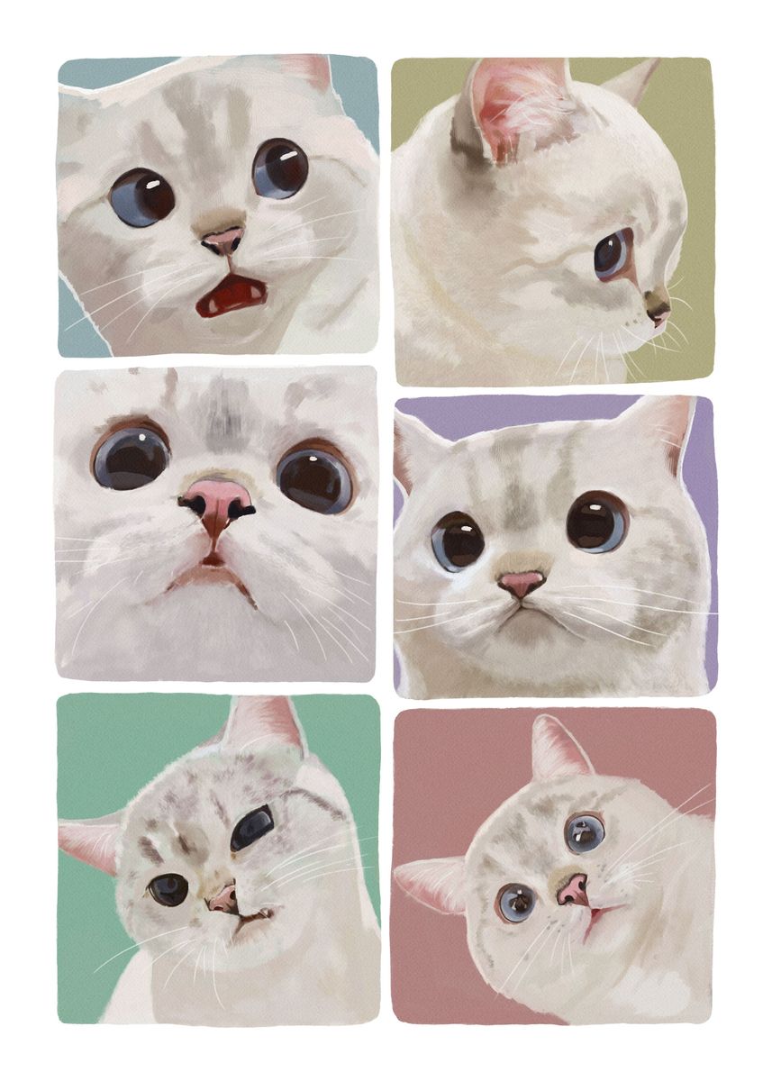 'Expressive Cat Meme' Poster, picture, metal print, paint by Mashz ...