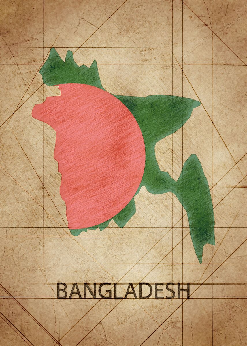 'Bangladesh' Poster, picture, metal print, paint by Luvy | Displate