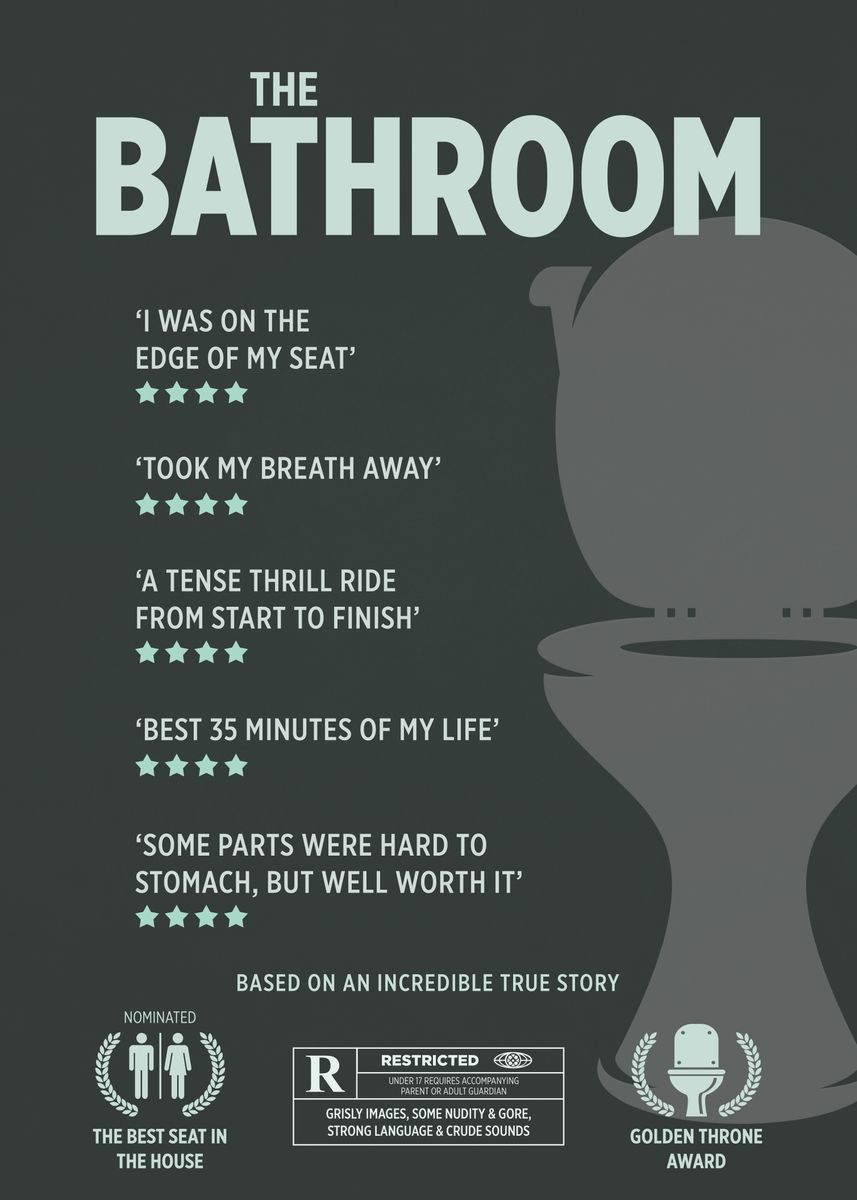 'The Bathroom Movie Parody' Poster by 84PixelDesign | Displate