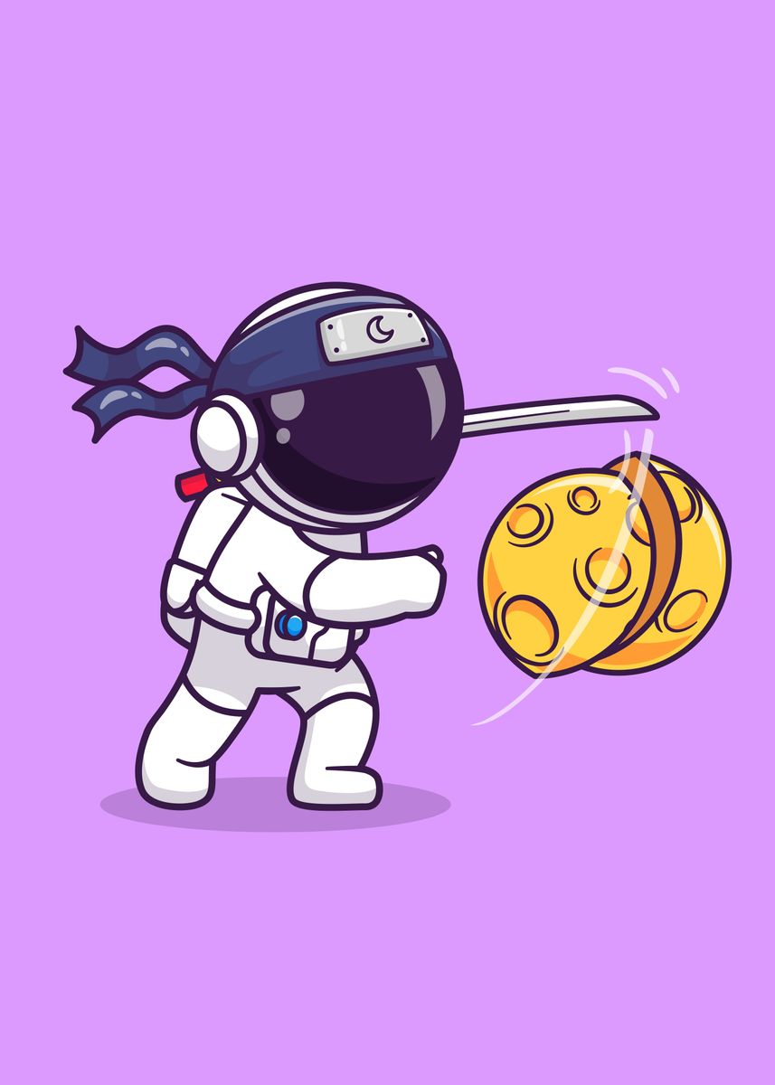 'Astronaut ninja slash moon' Poster by Le Duc Hiep | Displate