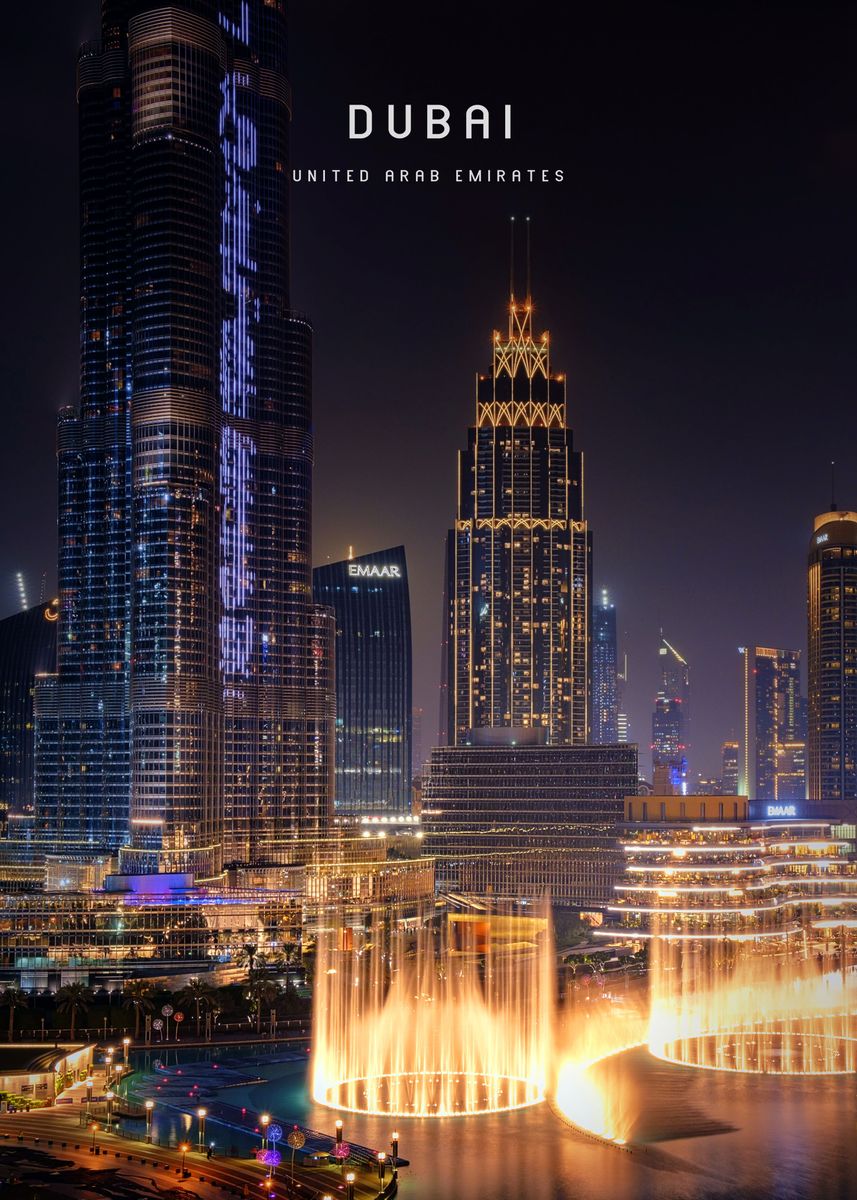 'Dubai ' Poster, picture, metal print, paint by Famous City | Displate