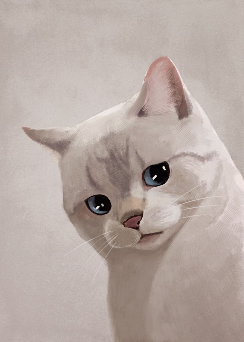 'Expressive Cat Meme 2' Poster, picture, metal print, paint by Mashz ...