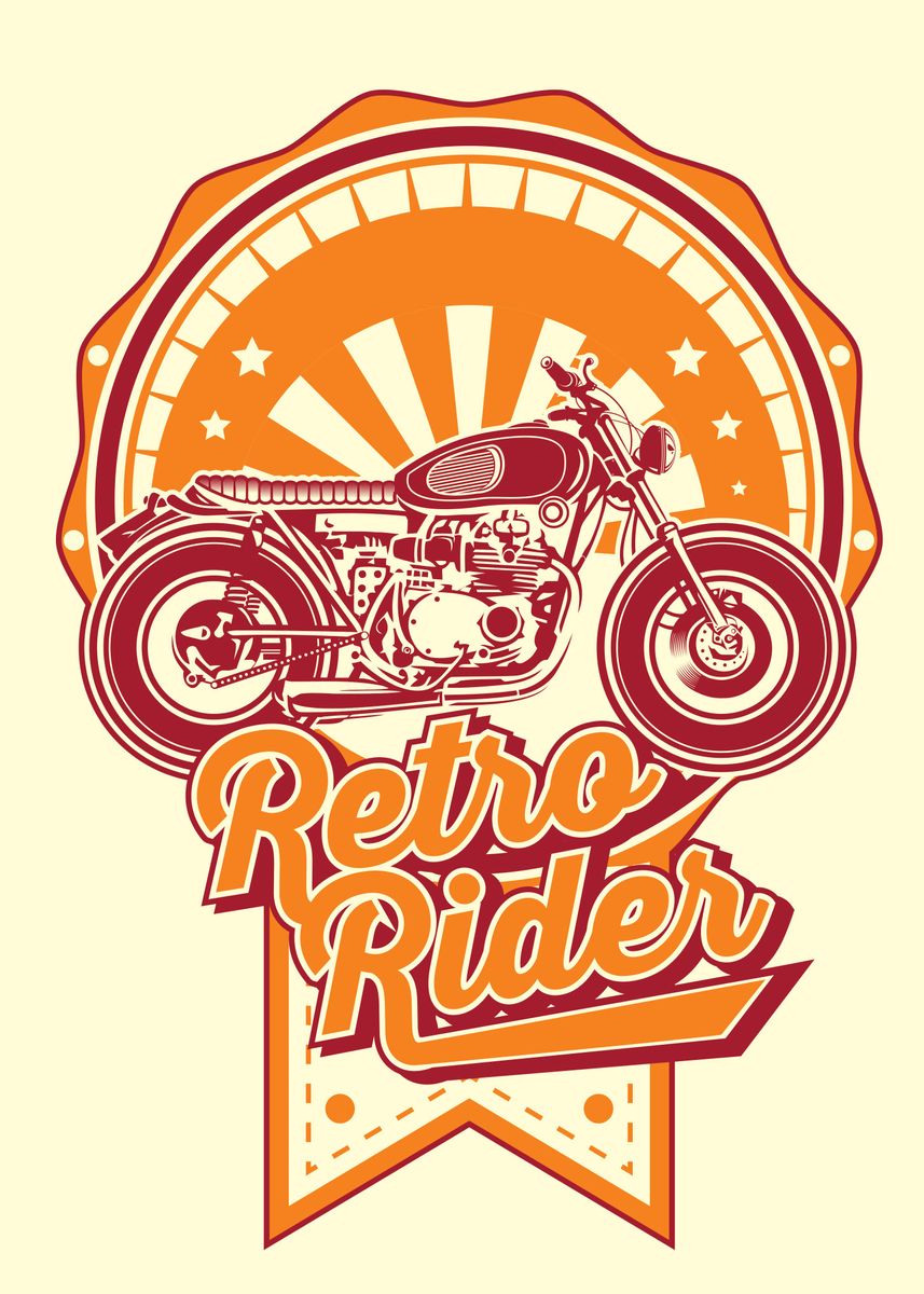 'Vintage Retro Rider Lover' Poster by Emily Jimenez | Displate