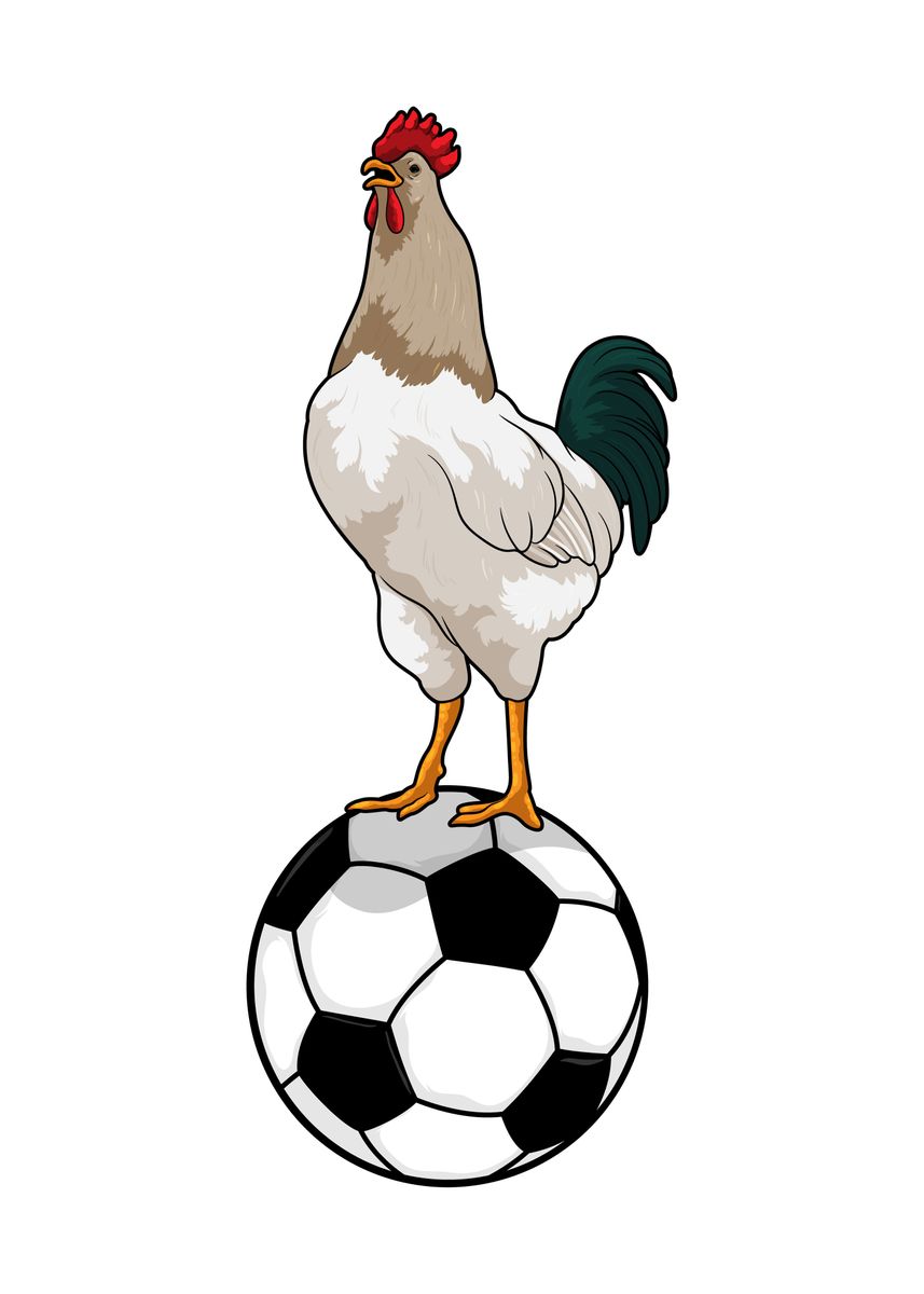 'Rooster Soccer Sports' Poster, picture, metal print, paint by Markus ...