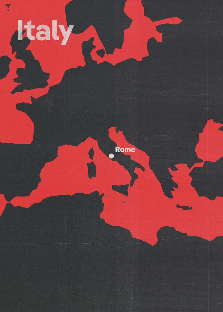 'Grunge Rome City Map' Poster, picture, metal print, paint by Visitify ...