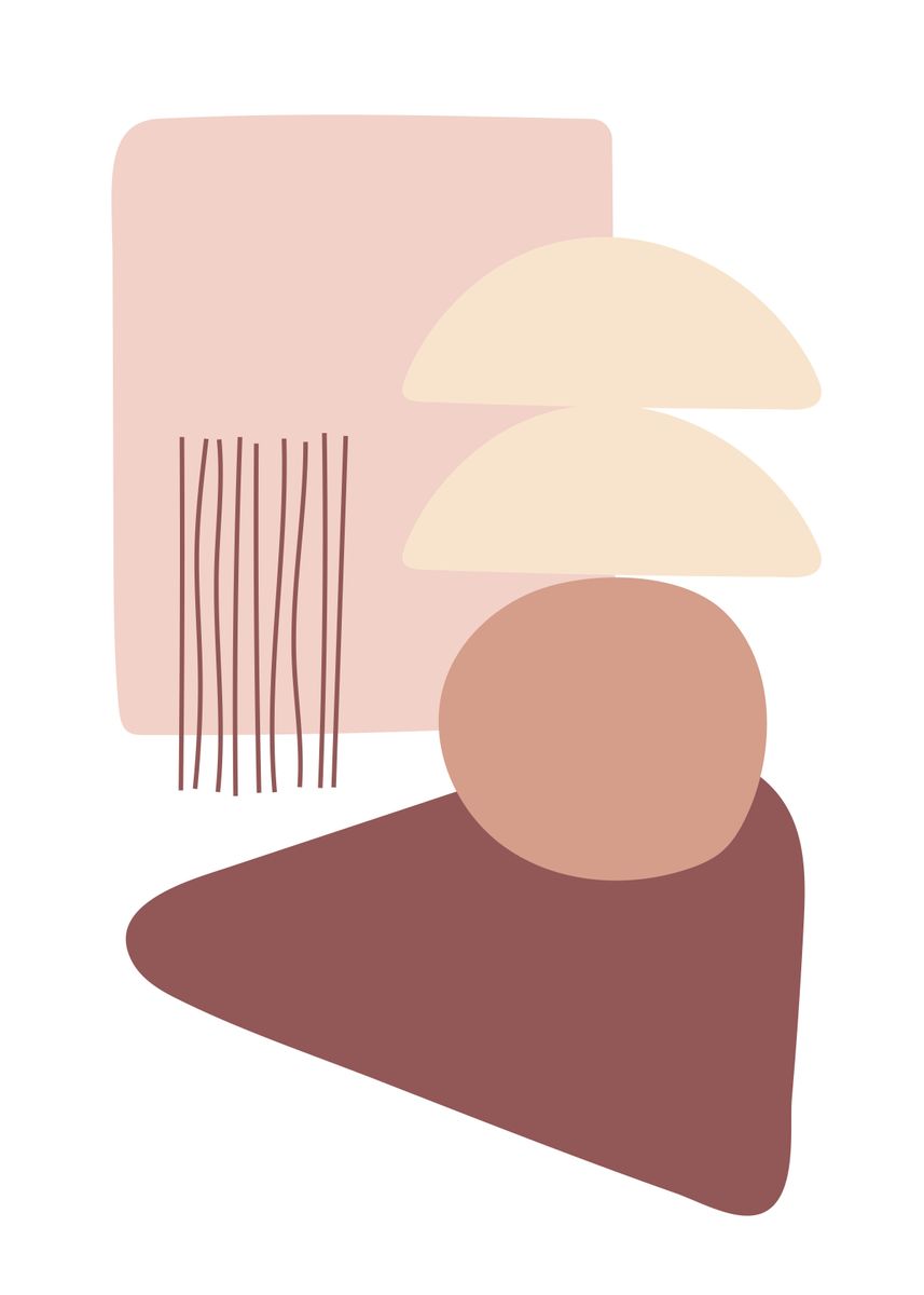 'Boho shapes modern art' Poster, picture, metal print, paint by Human ...