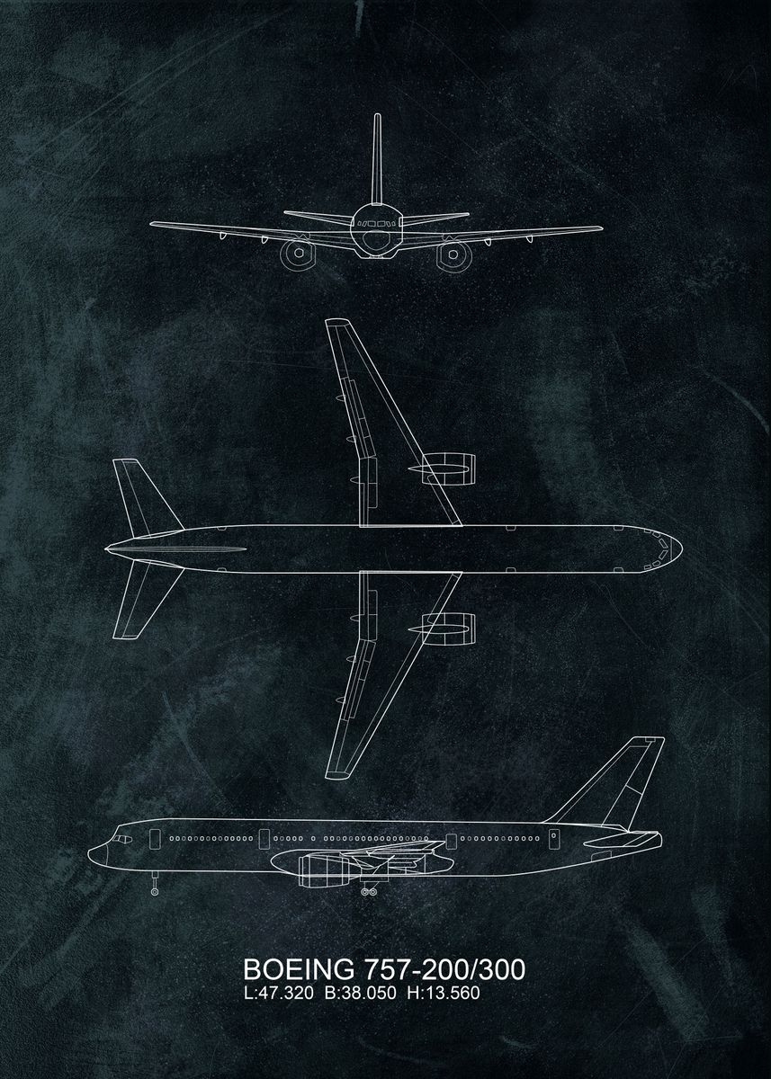 'BOEING 757 200 300' Poster, picture, metal print, paint by Audai ...