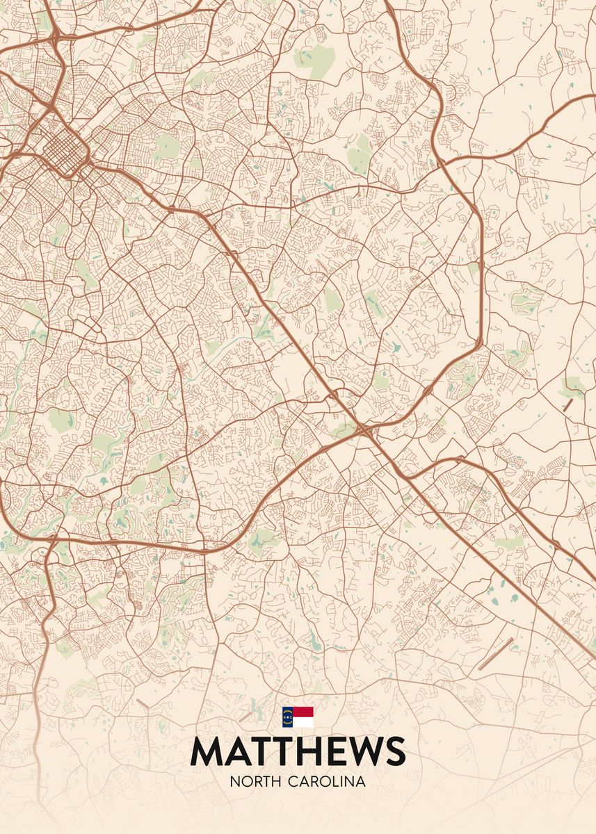 'Matthews NC' Poster, picture, metal print, paint by IMR Designs | Displate