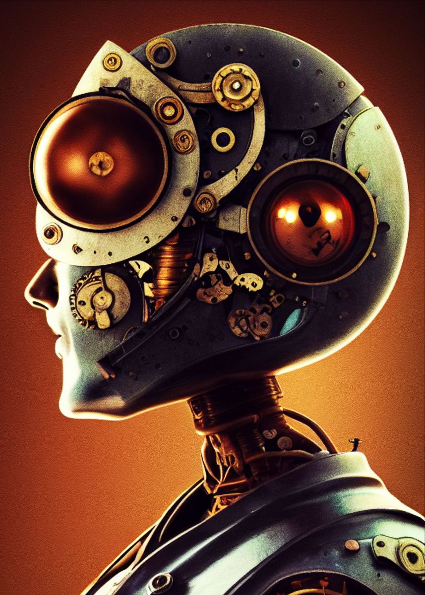 'Robot Face' Poster, picture, metal print, paint by Muh Asdar | Displate