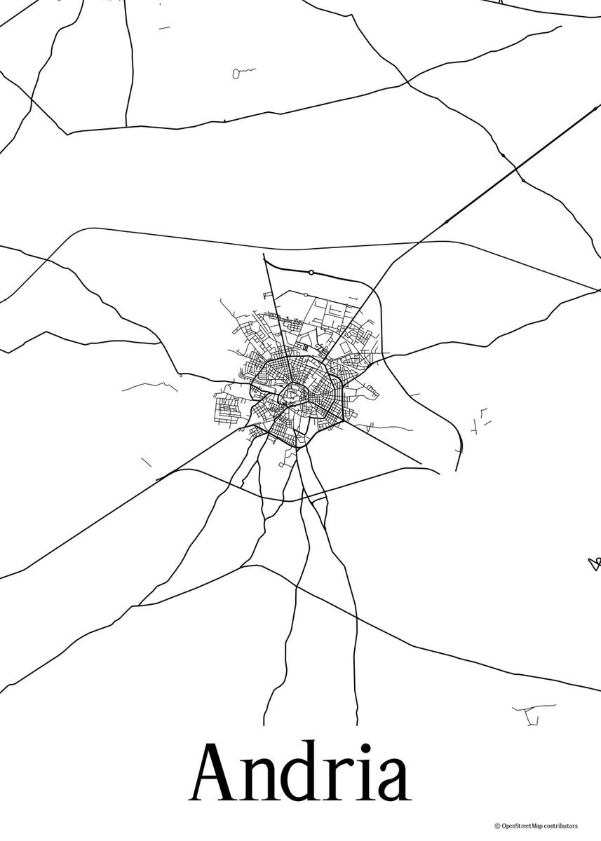 'Andria White Map' Poster by Mappingz | Displate