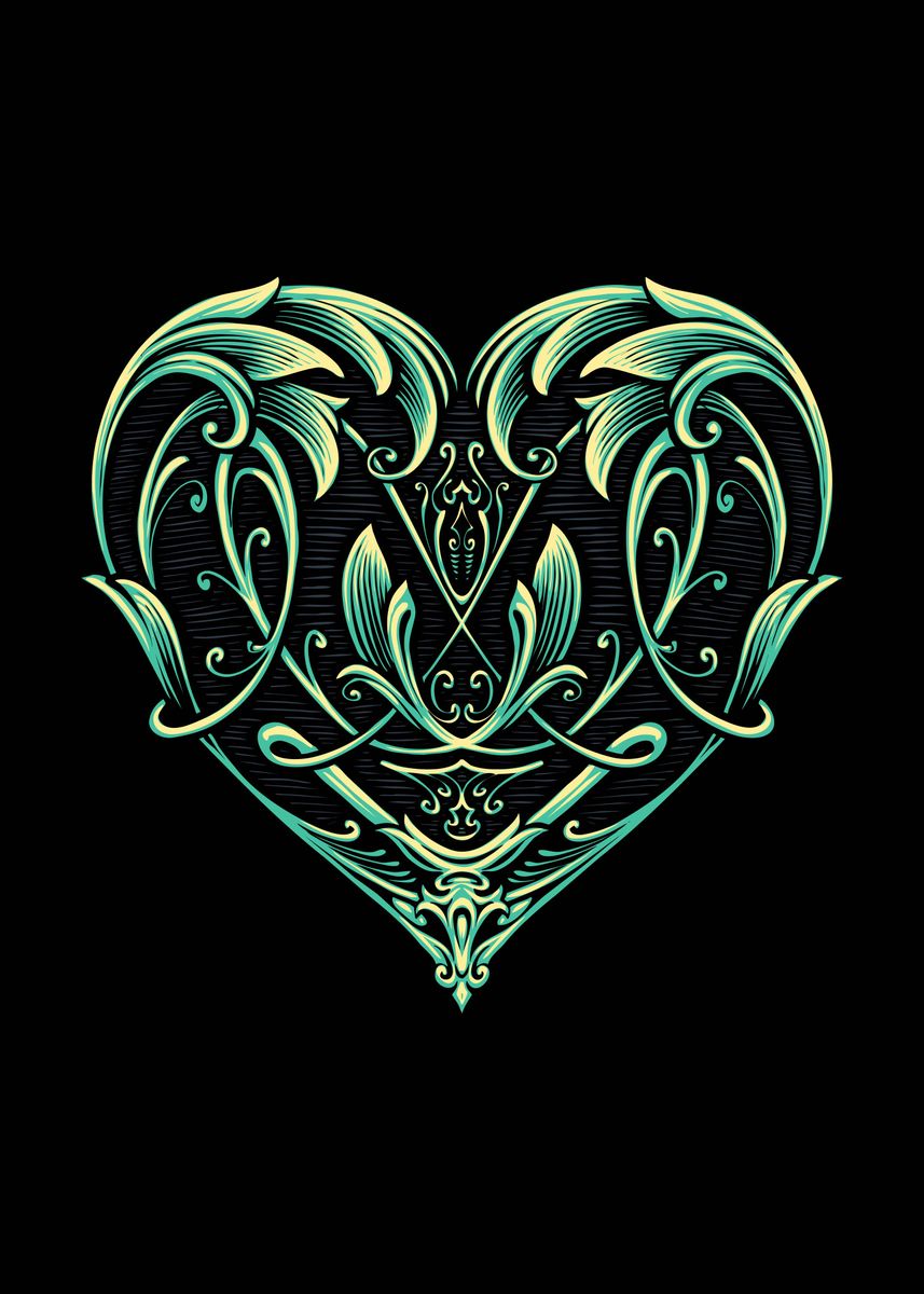 'Love heart' Poster, picture, metal print, paint by Tran Duc Hieu ...