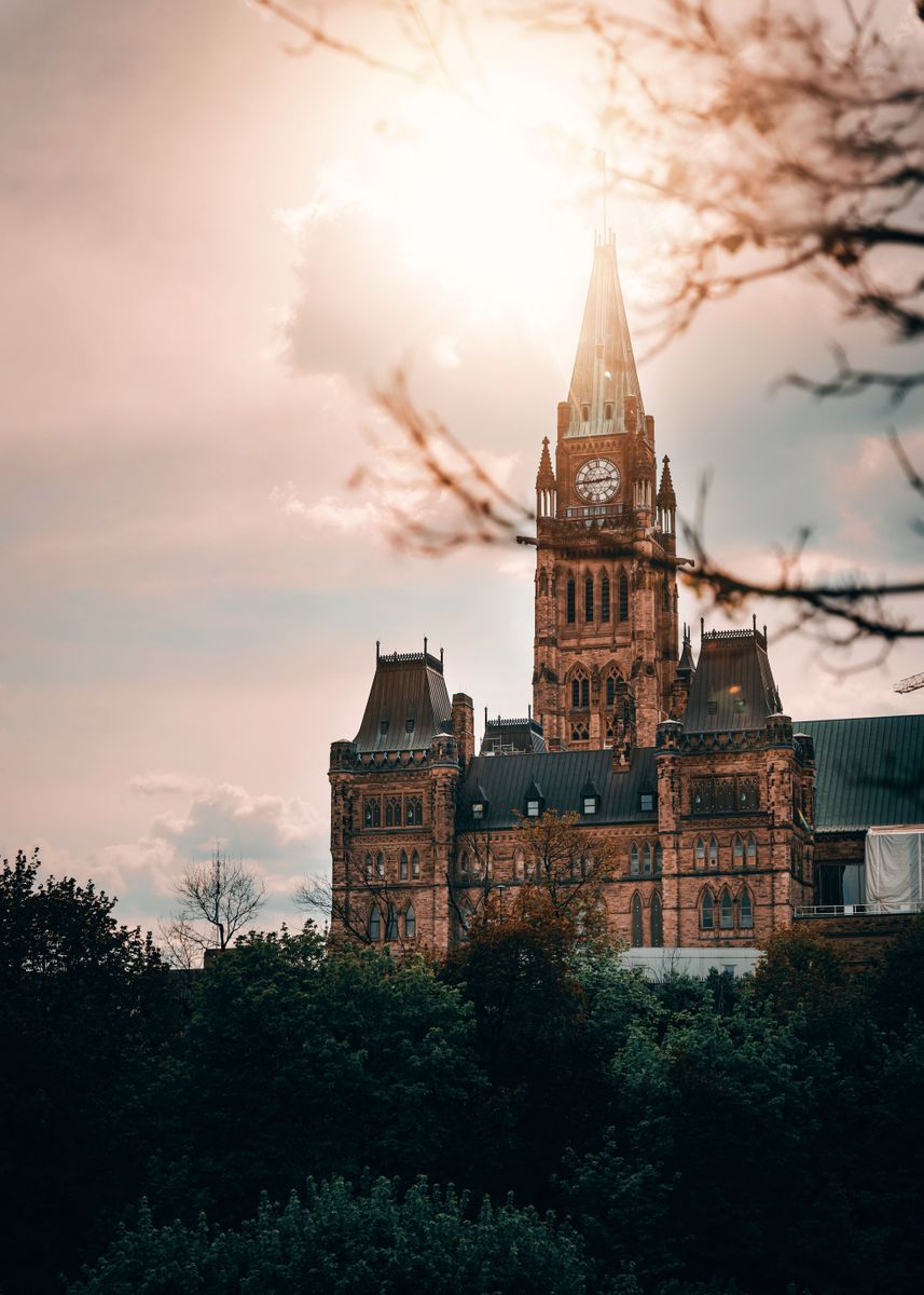 'Ottawa Parliament Sunset' Poster, picture, metal print, paint by ...