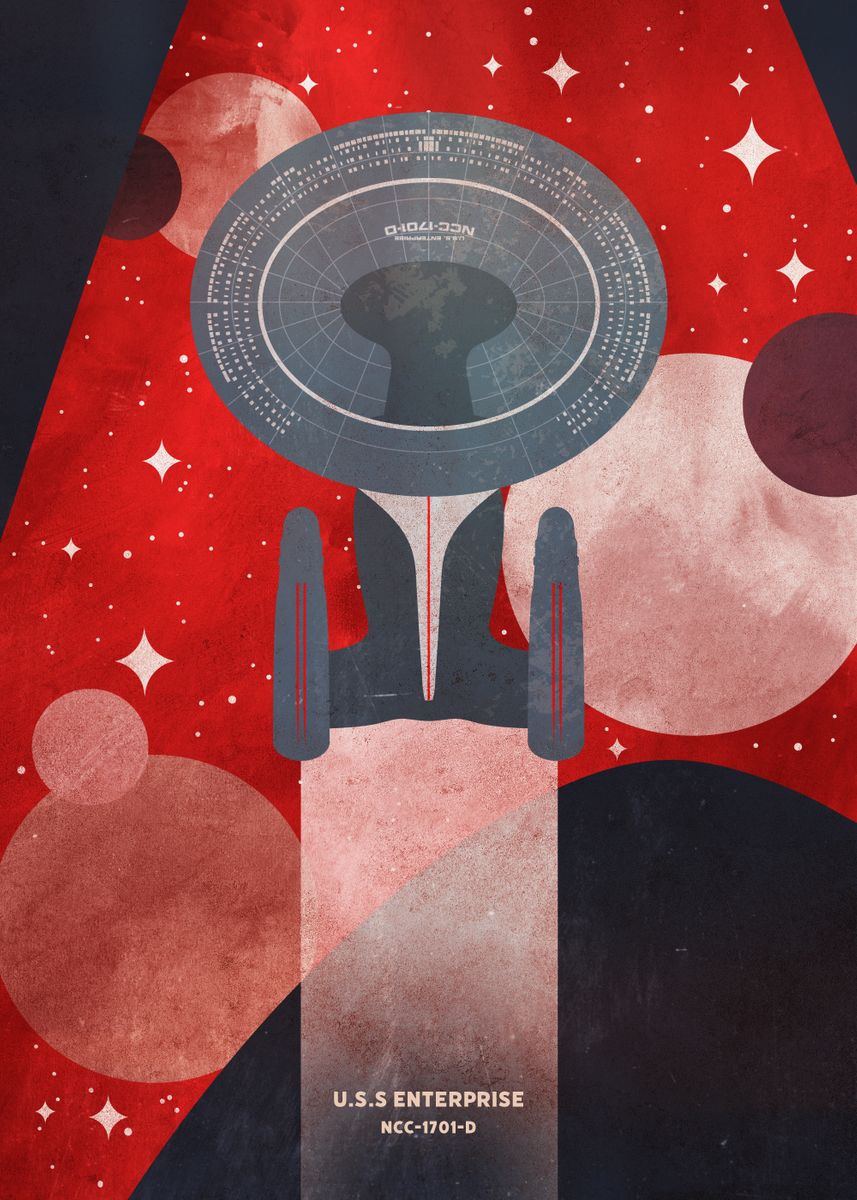 'NCC-1701-D USS Enterprise' Poster, picture, metal print, paint by Star ...