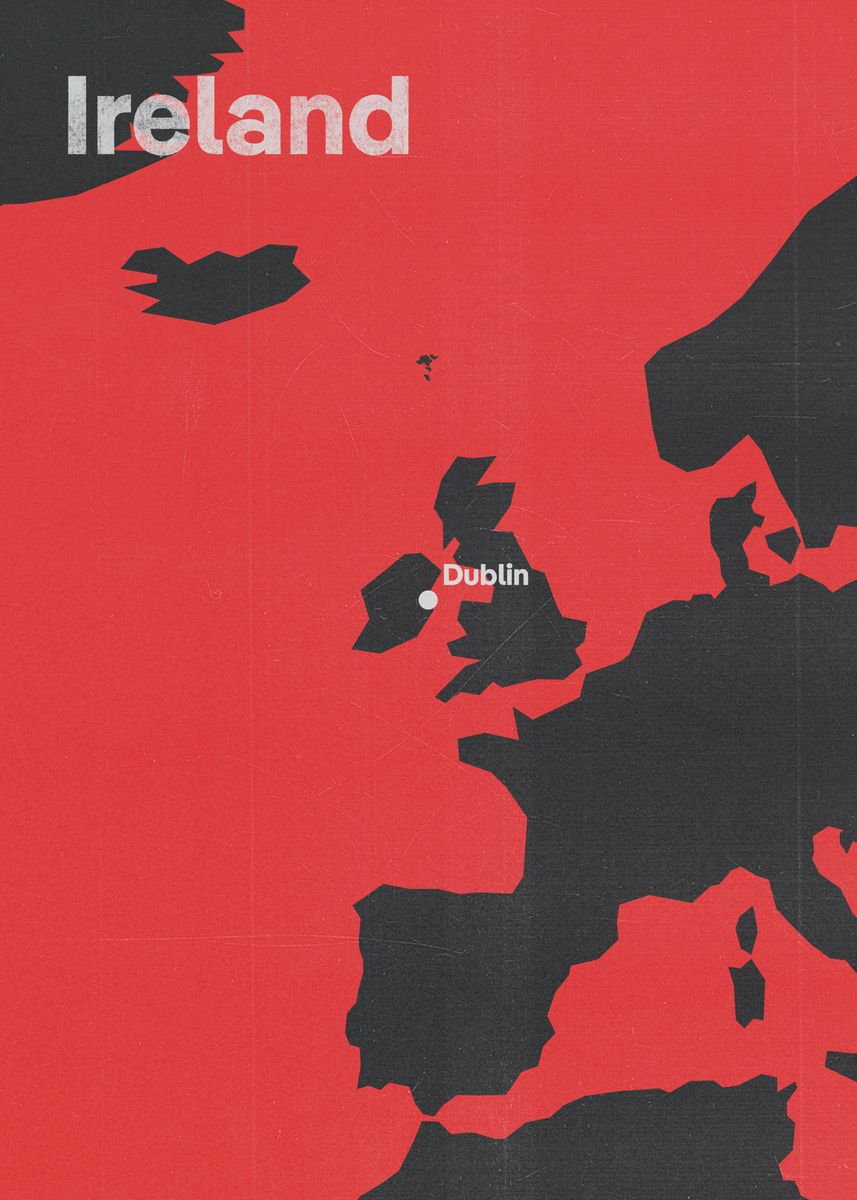 'Grunge Dublin City Map' Poster, picture, metal print, paint by Visitify | Displate