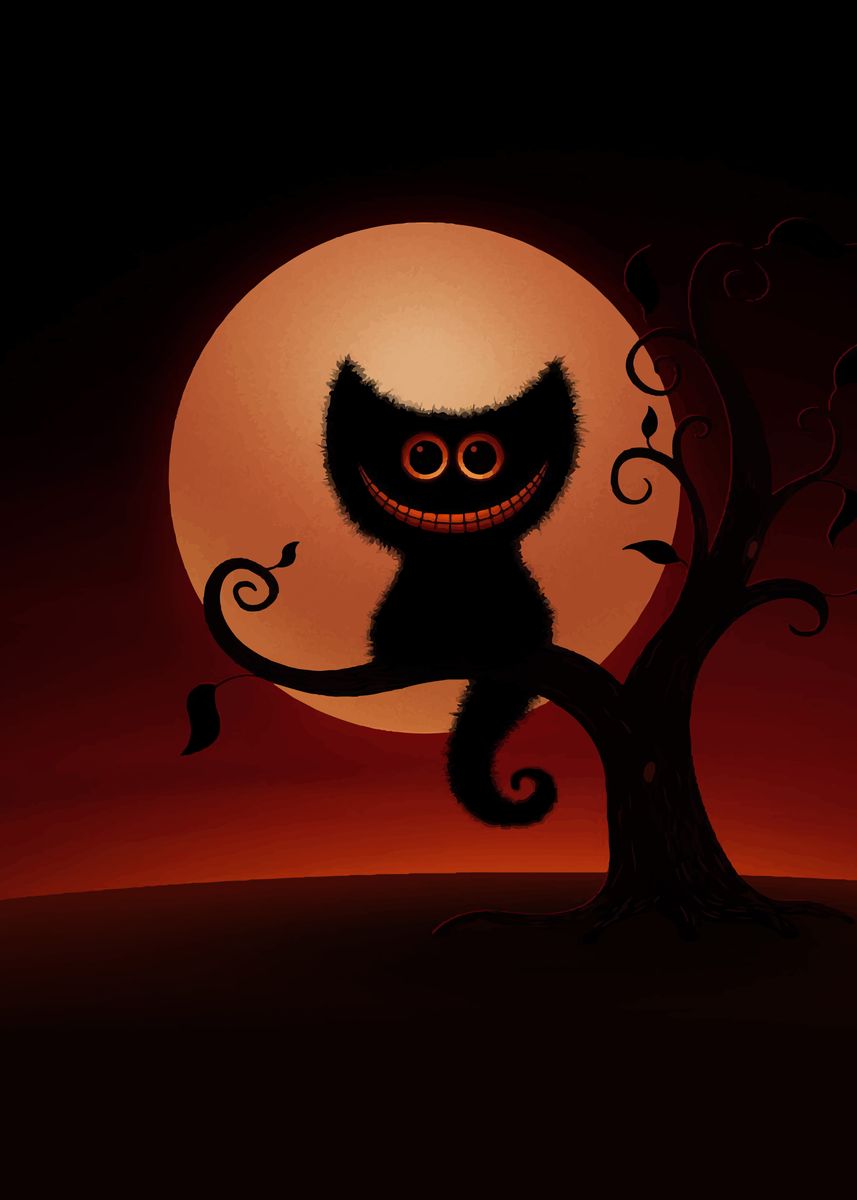 'Cat Ghost Bat' Poster, picture, metal print, paint by Korban Rindu ...