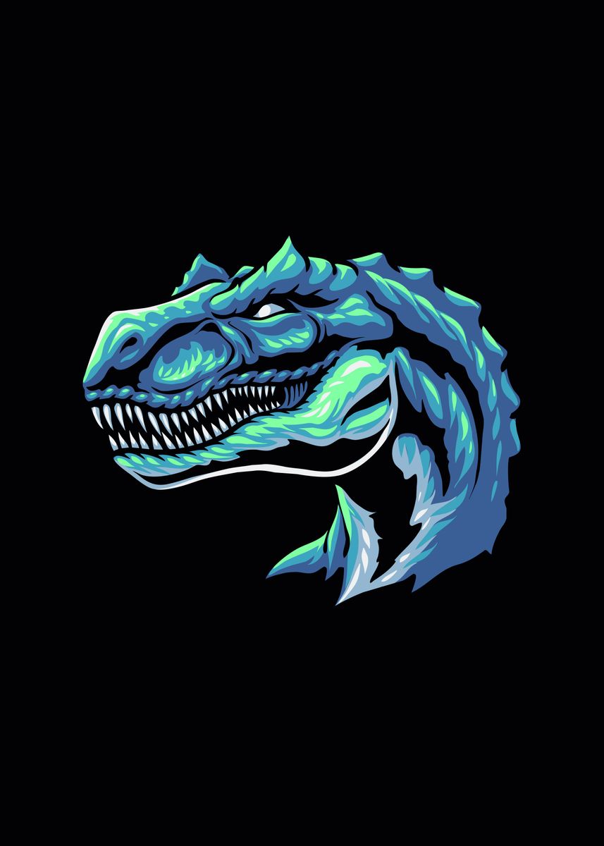 'Carnotaurus dinosaur head' Poster, picture, metal print, paint by Tran ...