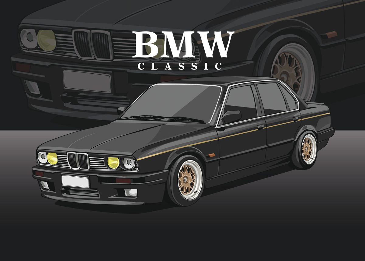 'Bmw classic black' Poster by capture art | Displate