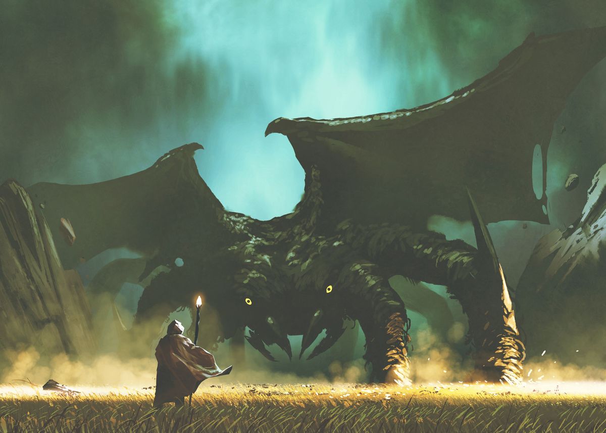 'The wizard casts' Poster by Nabila Art | Displate