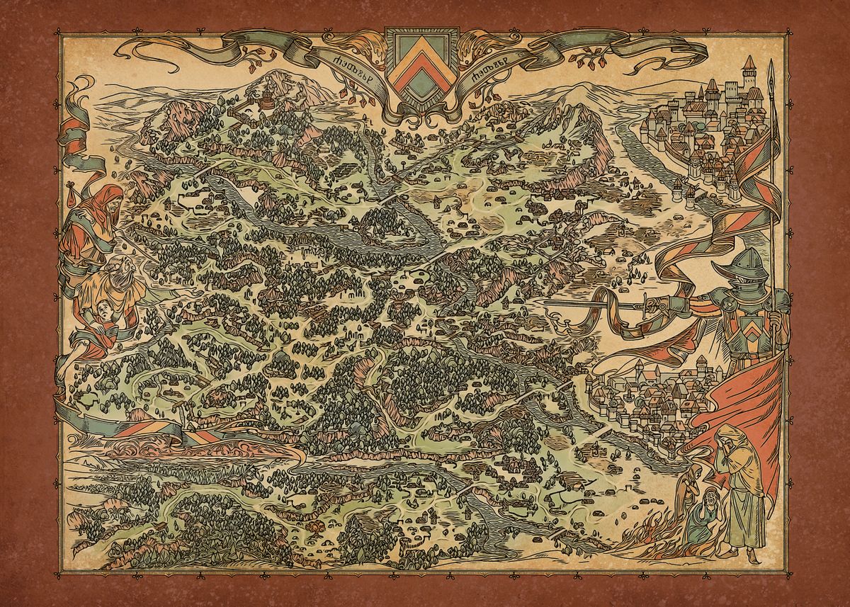 'Aedirn Map' Poster by Witcher 3 | Displate