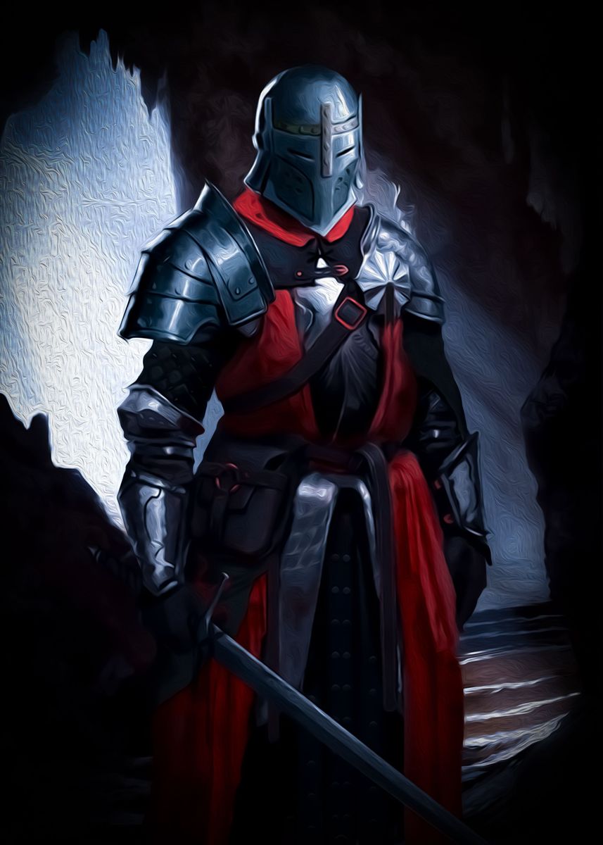 'Crusader Templar Knight 16' Poster, picture, metal print, paint by ...