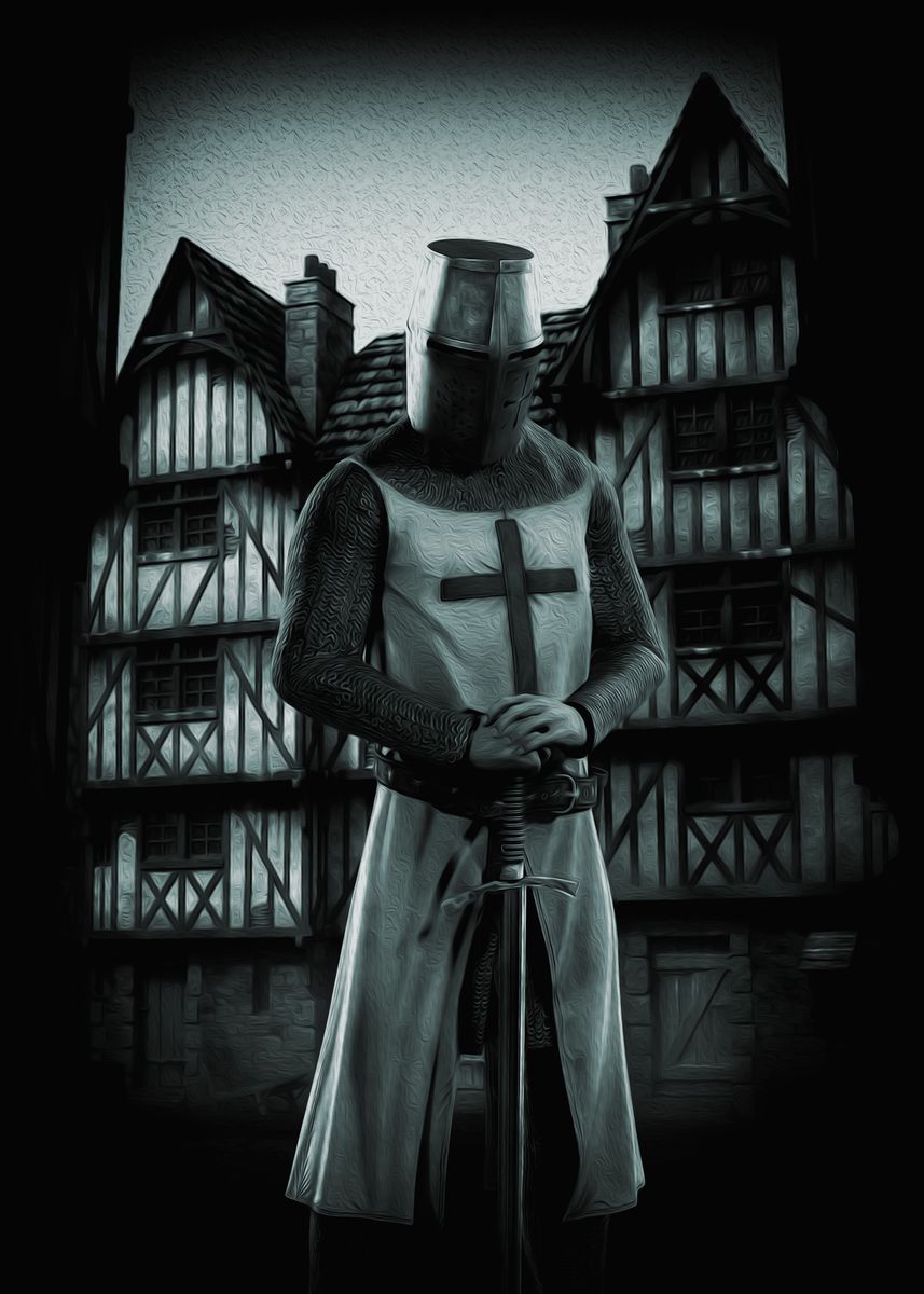 'Crusader Templar Knight 11' Poster, picture, metal print, paint by ...