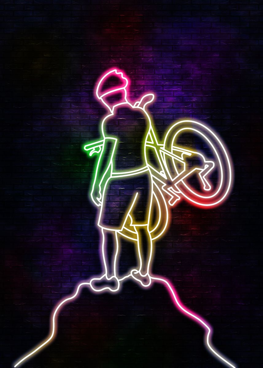 'cycles neon qrt' Poster, picture, metal print, paint by Izmo Scribbles ...