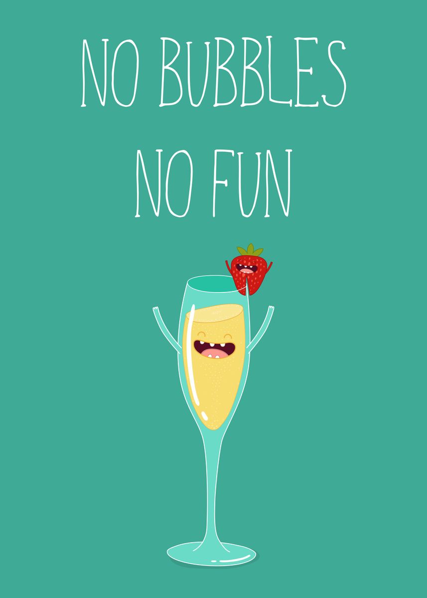 'Fun Prosecco Champagne' Poster, picture, metal print, paint by ...