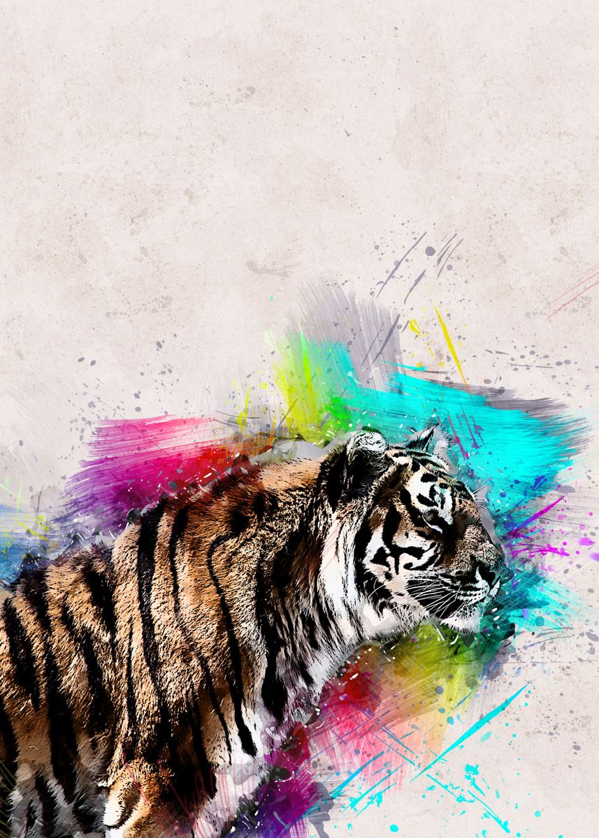 'Tiger 125' Poster, picture, metal print, paint by TaTu Art | Displate