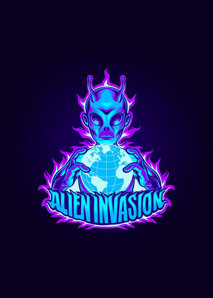 'Alien invasion' Poster, picture, metal print, paint by DianeFFlower ...