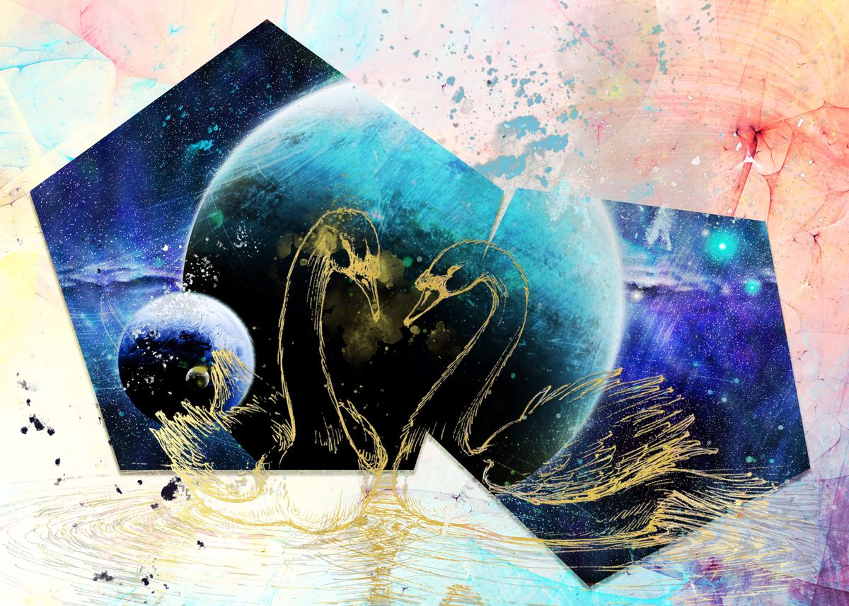 'Swans from Neptune' Poster by Erik Ourdi | Displate