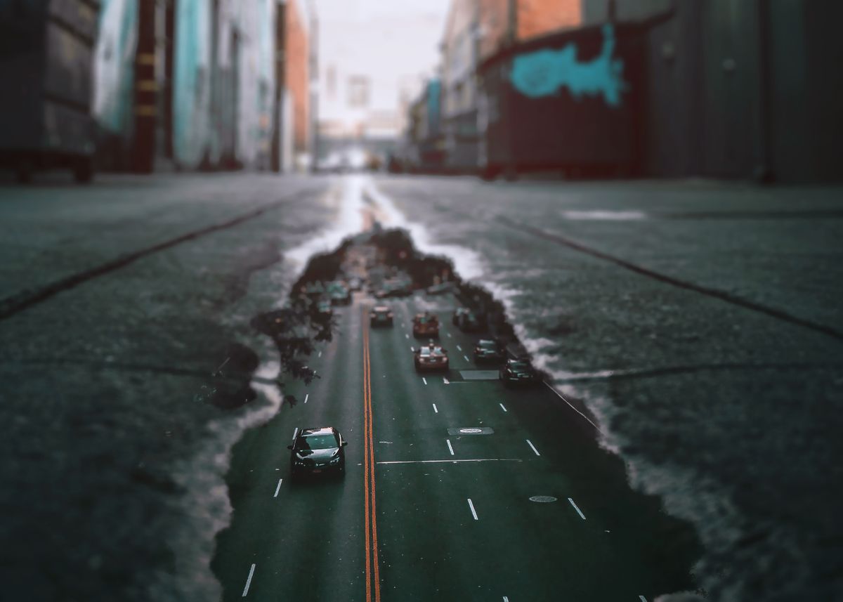 'Busy Puddle' Poster by Eko Cahyo | Displate