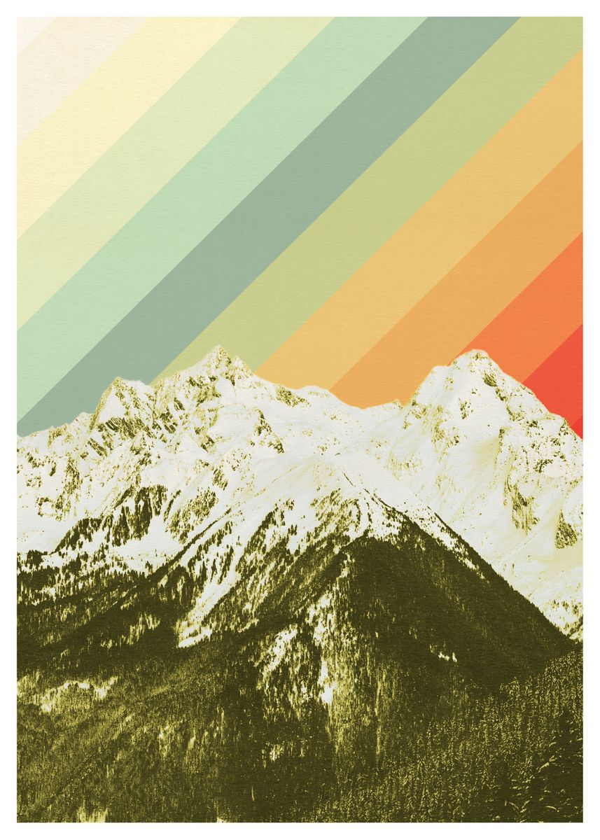 'mountains rainbow vintage' Poster by MrTKBooker | Displate