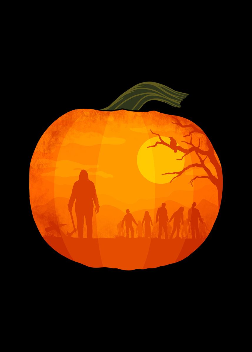 'Halloween Pumpkin Zombies ' Poster, picture, metal print, paint by ...
