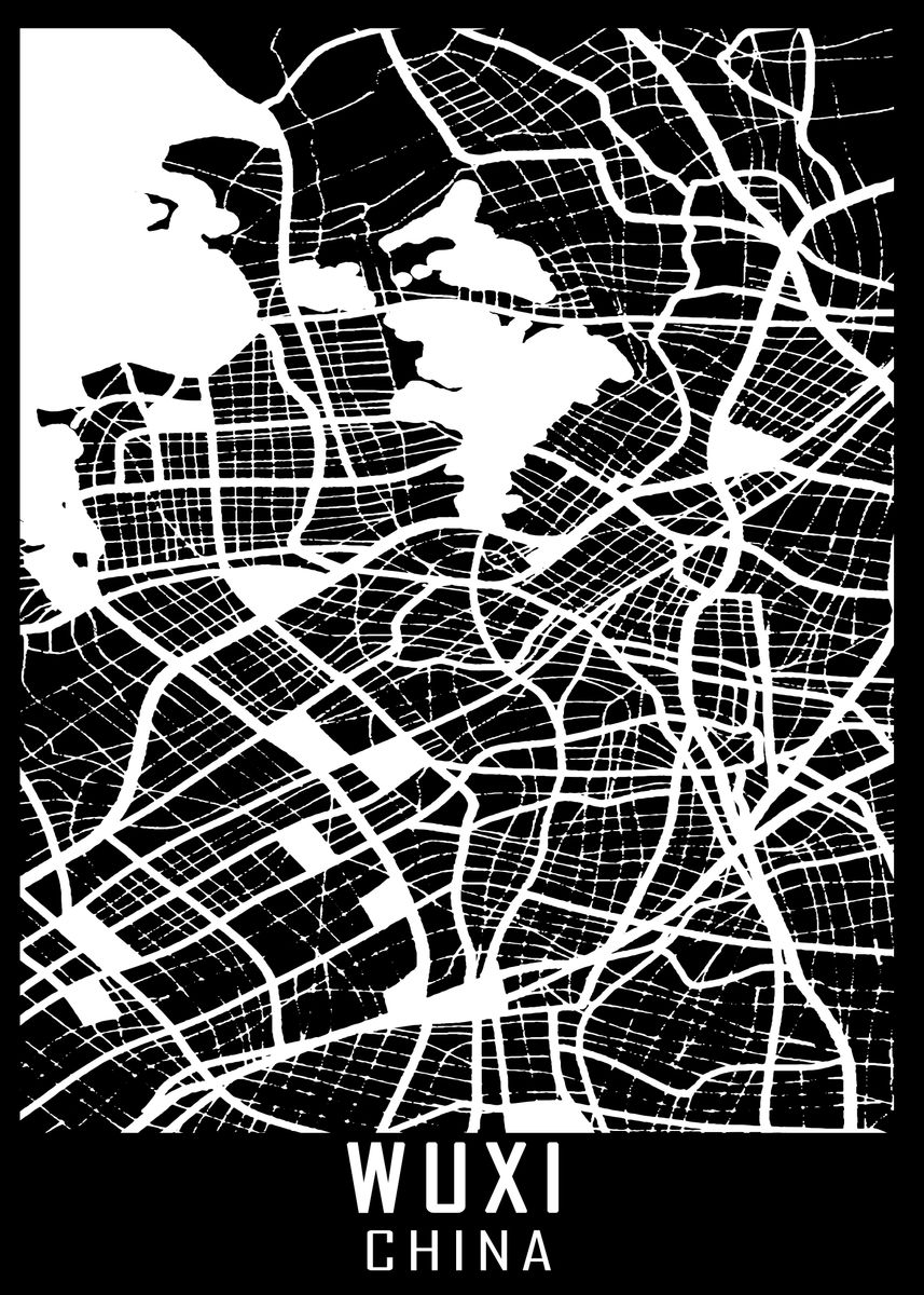 'Wuxi China City Map' Poster by SheldonBennett Studio | Displate