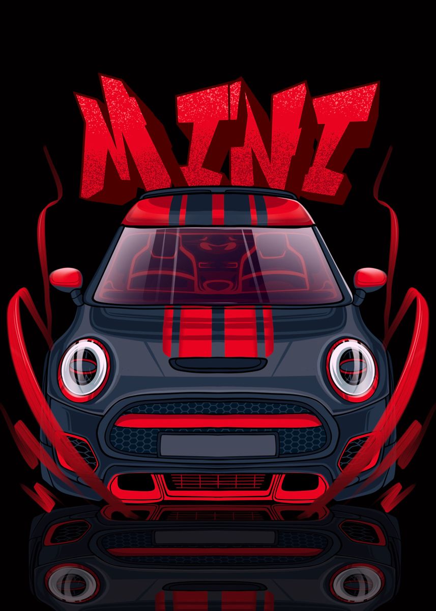 'mini cooper car sport' Poster, picture, metal print, paint by sinnois ...